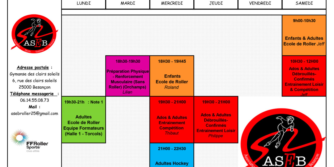 Le planning définitif ASEB est disponible! | ASEB